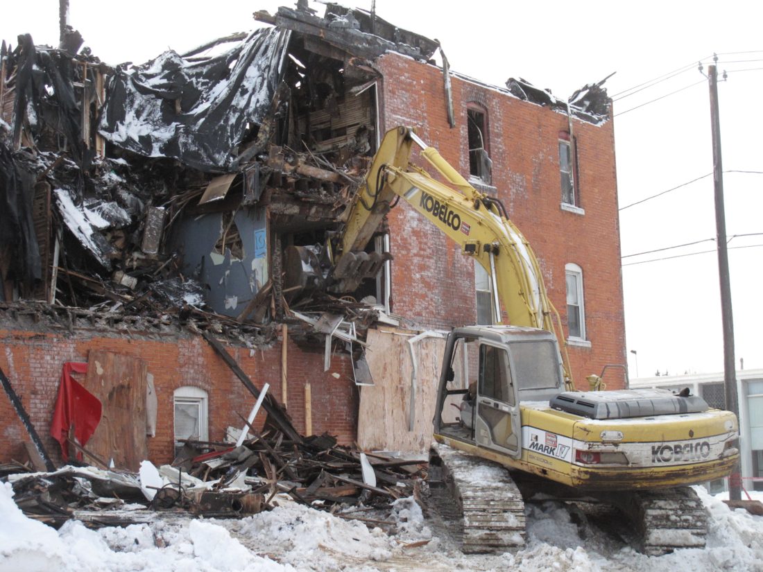 Demolition underway on Falconer building | News, Sports, Jobs ...